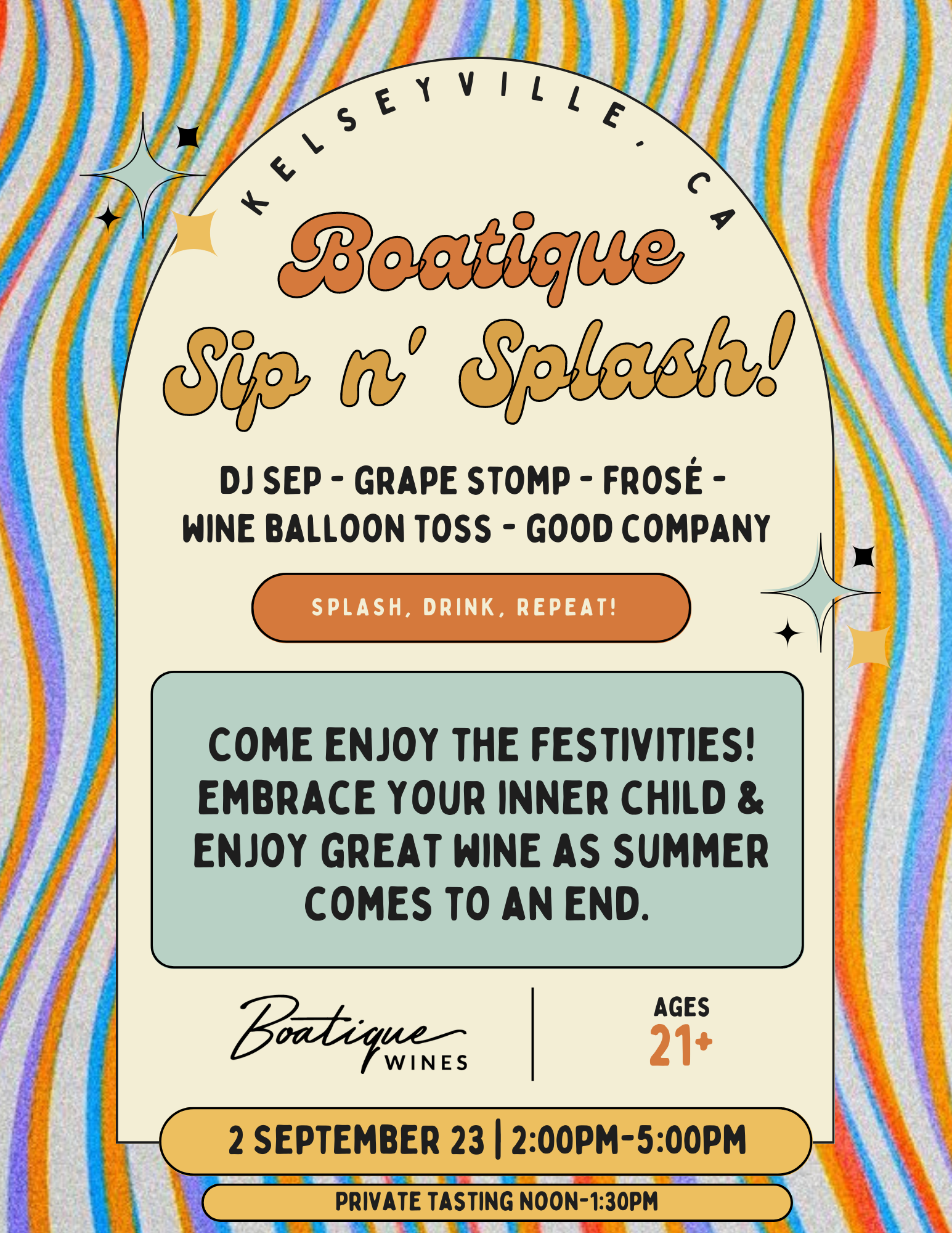 Sip n' Splash at Boatique Winery - Lake County